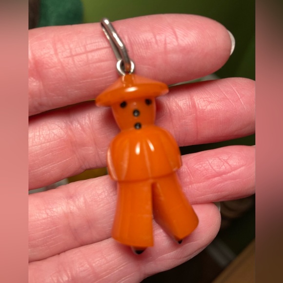 Other | Vintage Orange Bakelite Figure Zipper Pull | Poshmark
